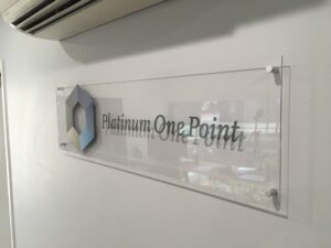 Perspex signage,